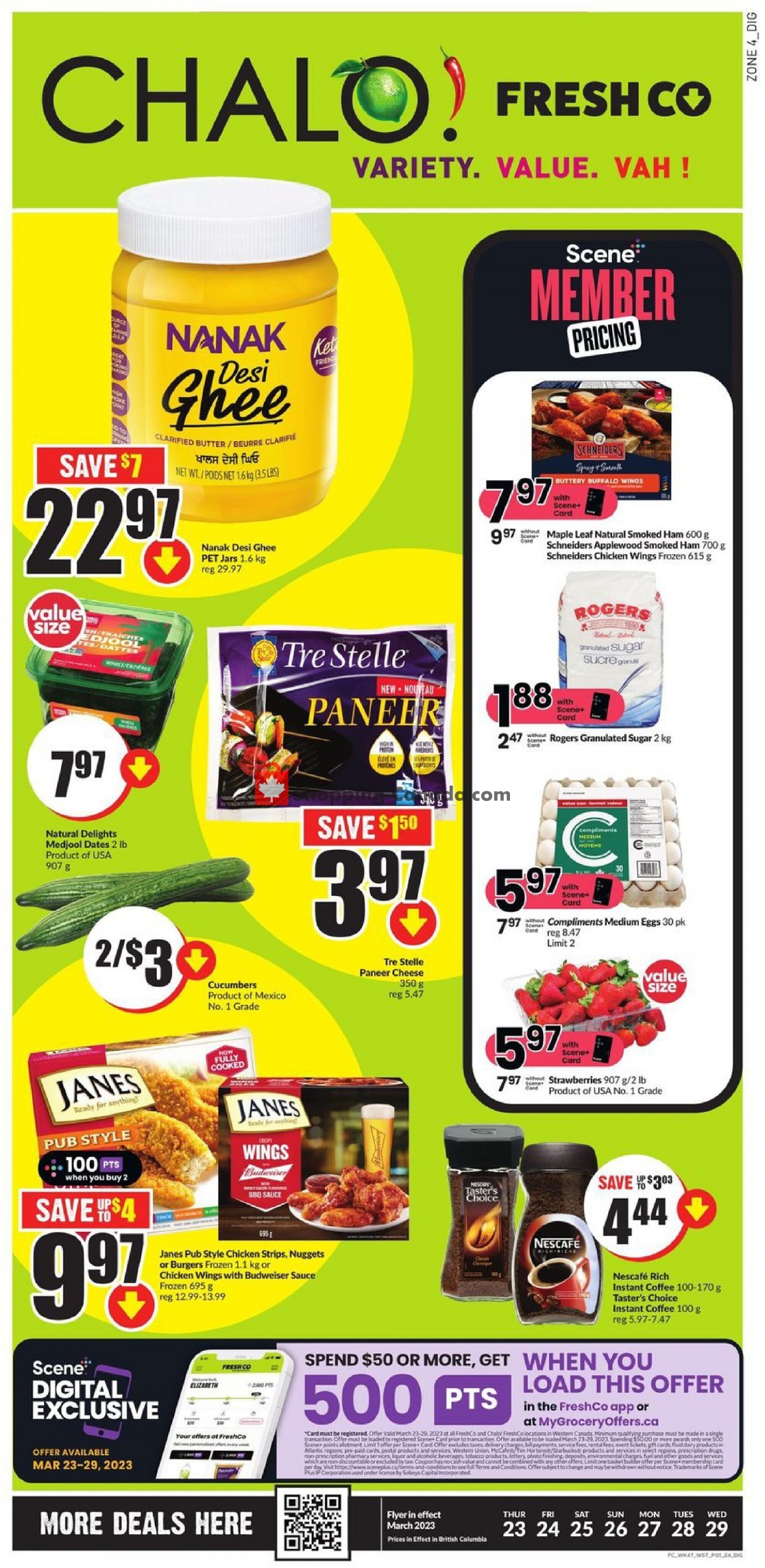Chalo FreshCo Canada, flyer - (Scene Member Pricing - West): March 23 ...