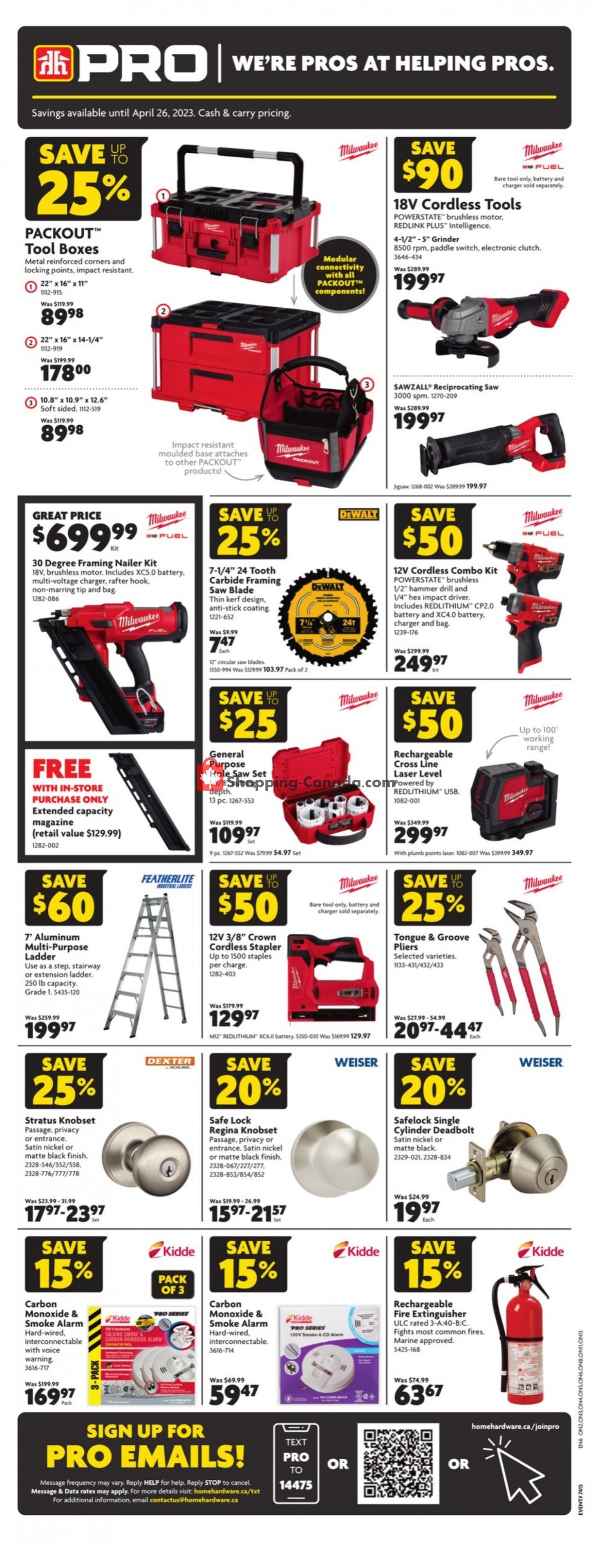 Home Hardware Canada, flyer - (Pro Hot Buy Offer - ON): April 13 ...