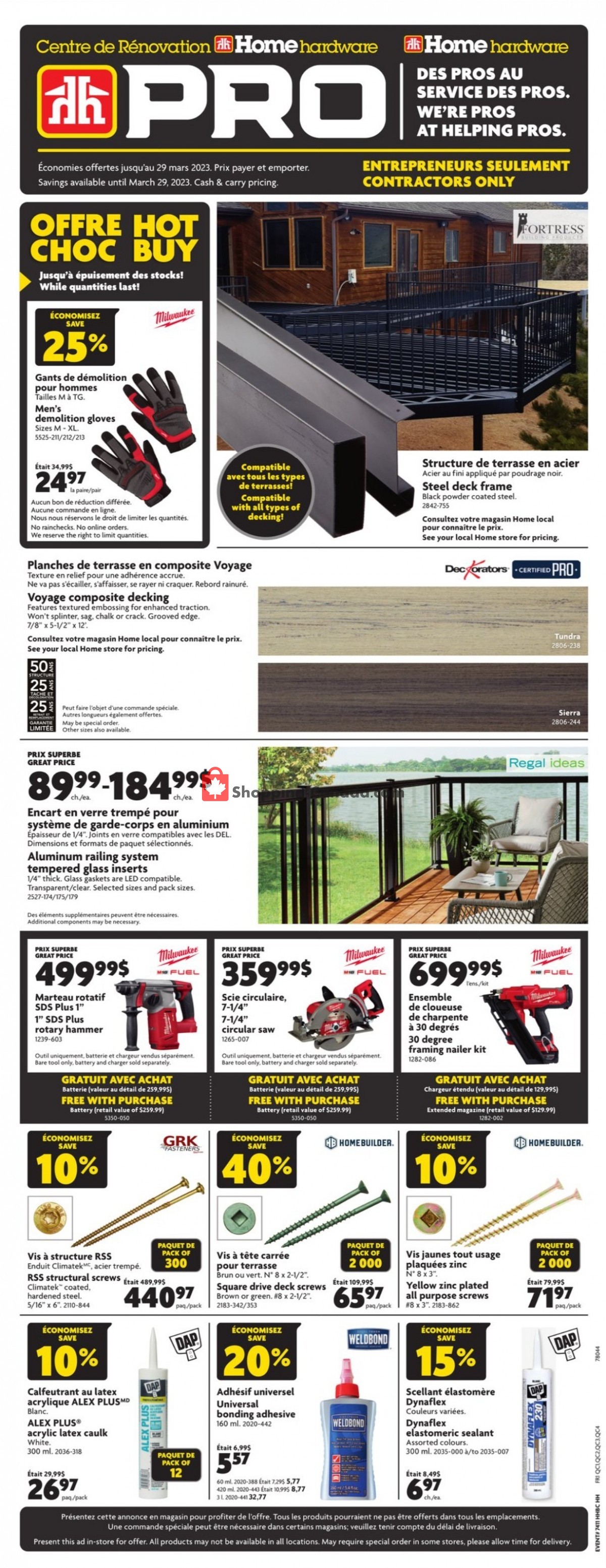 Home Hardware Canada, flyer - (Pro Offre Choc - QC): March 16 - March ...
