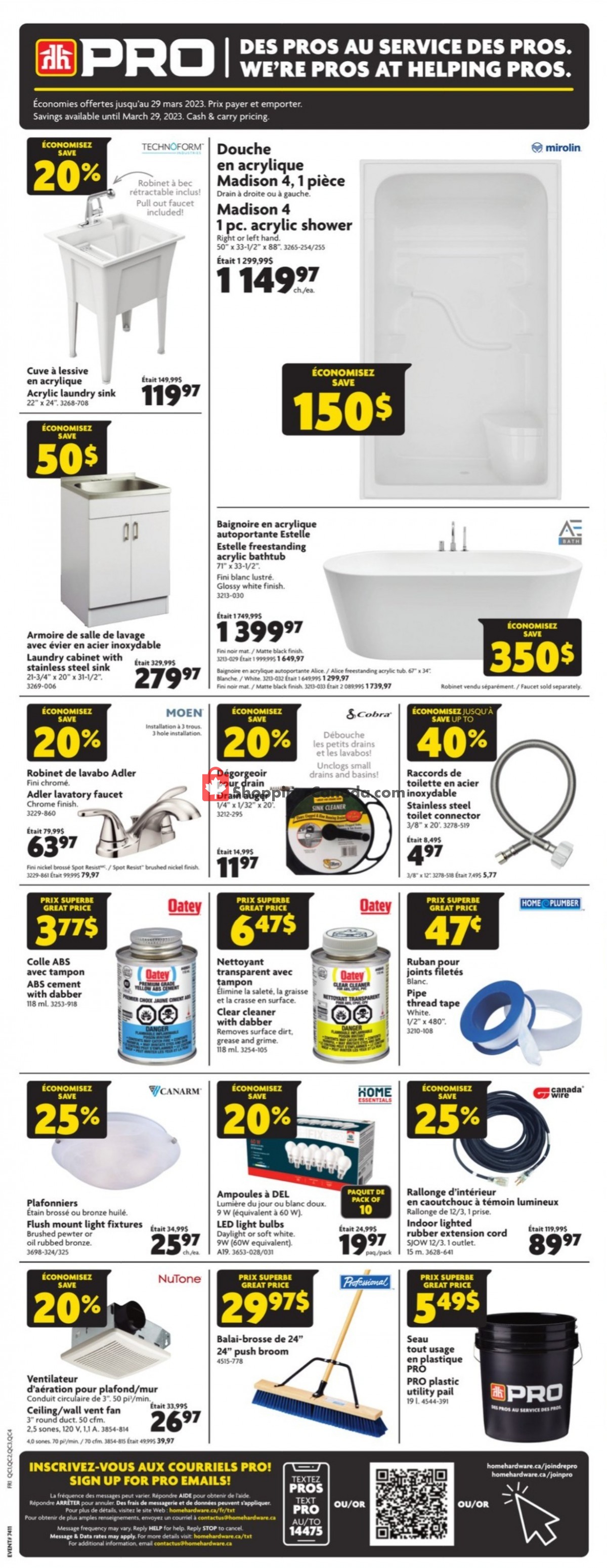 Home Hardware Canada, flyer - (Pro Offre Choc - QC): March 16 - March ...