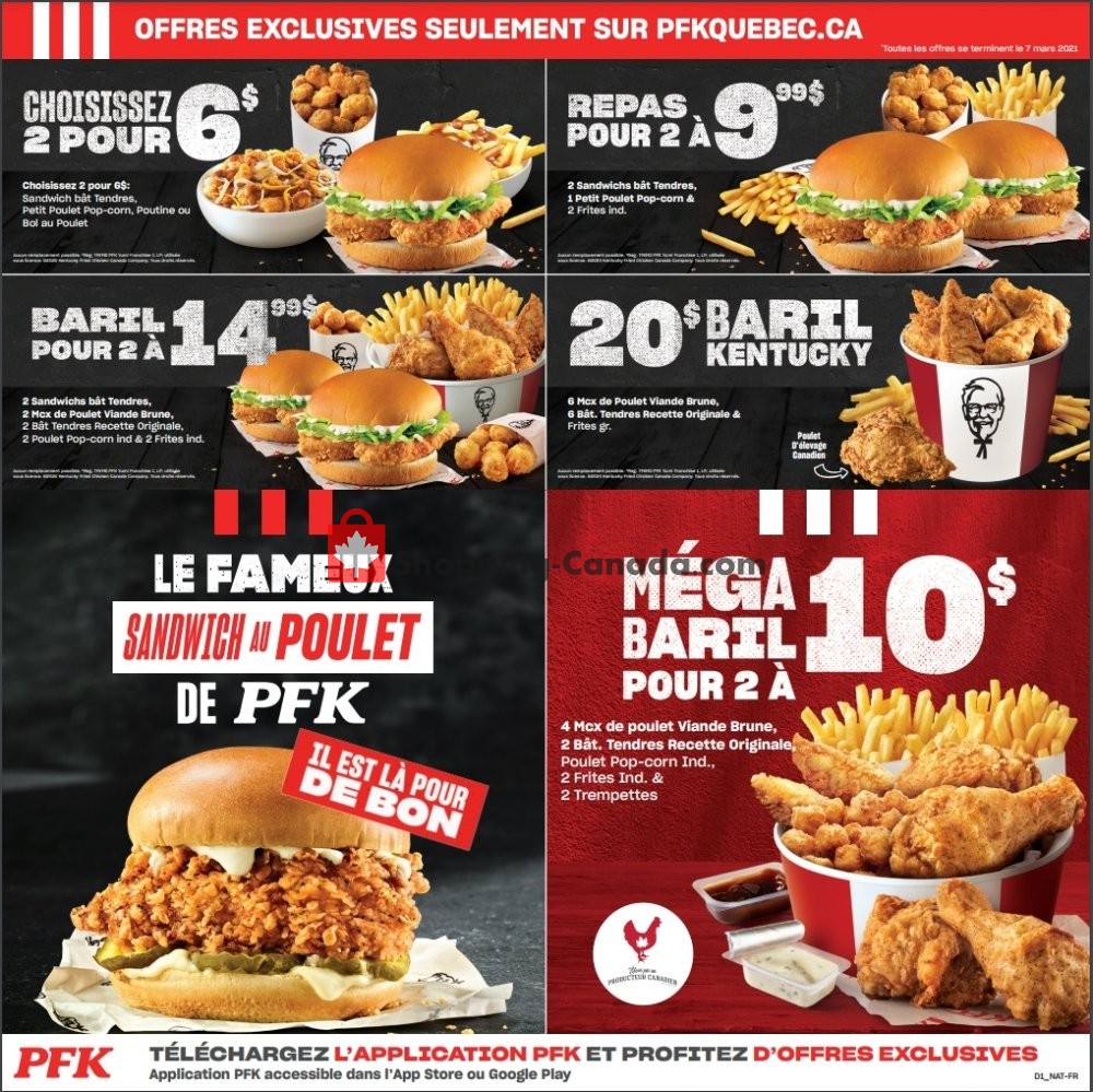 KFC Canada Flyer Special Offer Gatineau Quebec January 7 KFC Canada Flyer Special Offer Gatineau Quebec January 7