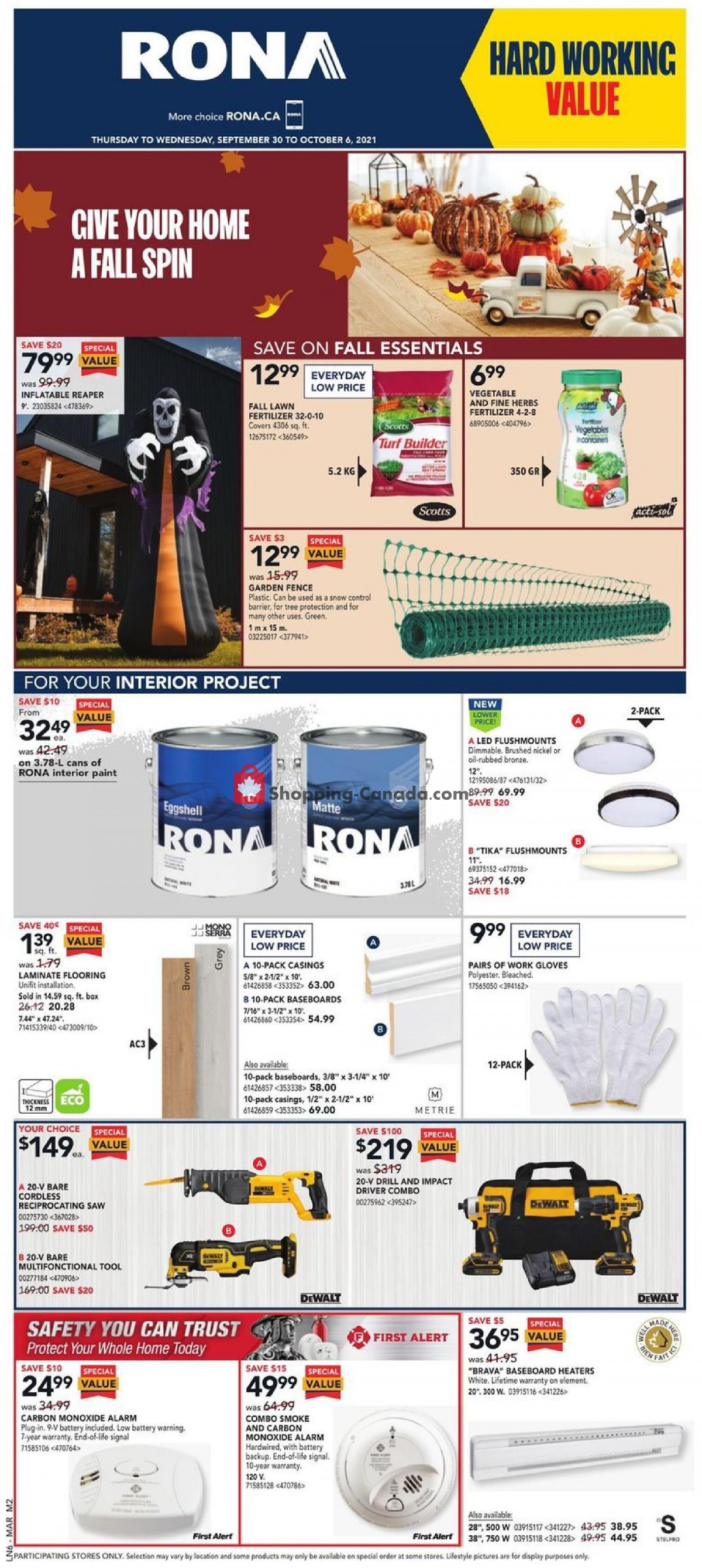 Rona Canada, flyer - (Give Your Home A Fall Spin - Atlantic): September ...