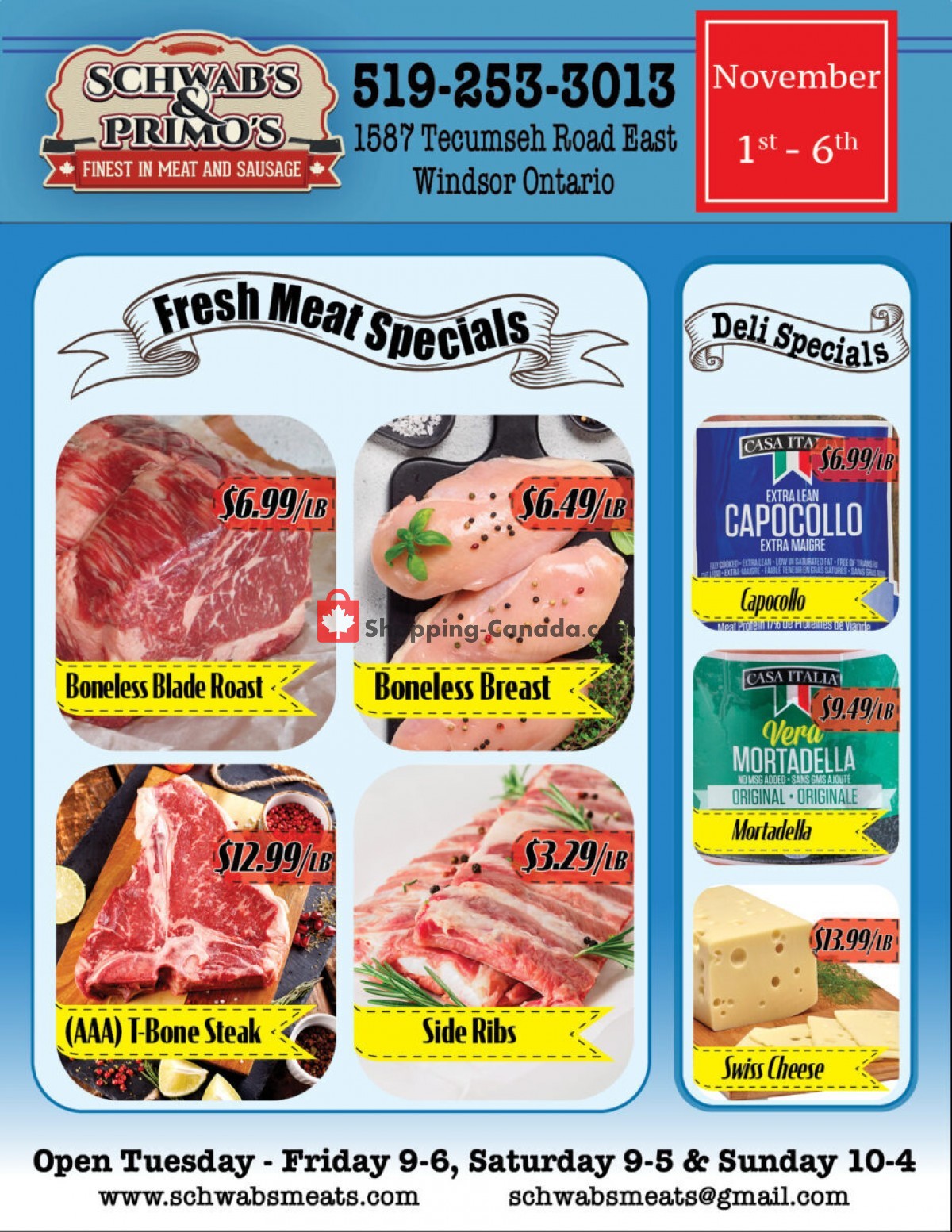Schwab's & Primo's Canada, flyer - (Fresh Meat Specials): November 1 ...