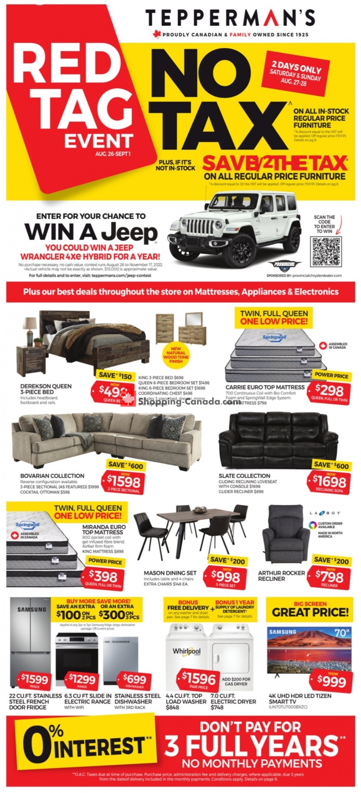Tepperman's Canada, flyer - (Red Tag Event): August 26 - September 1 ...
