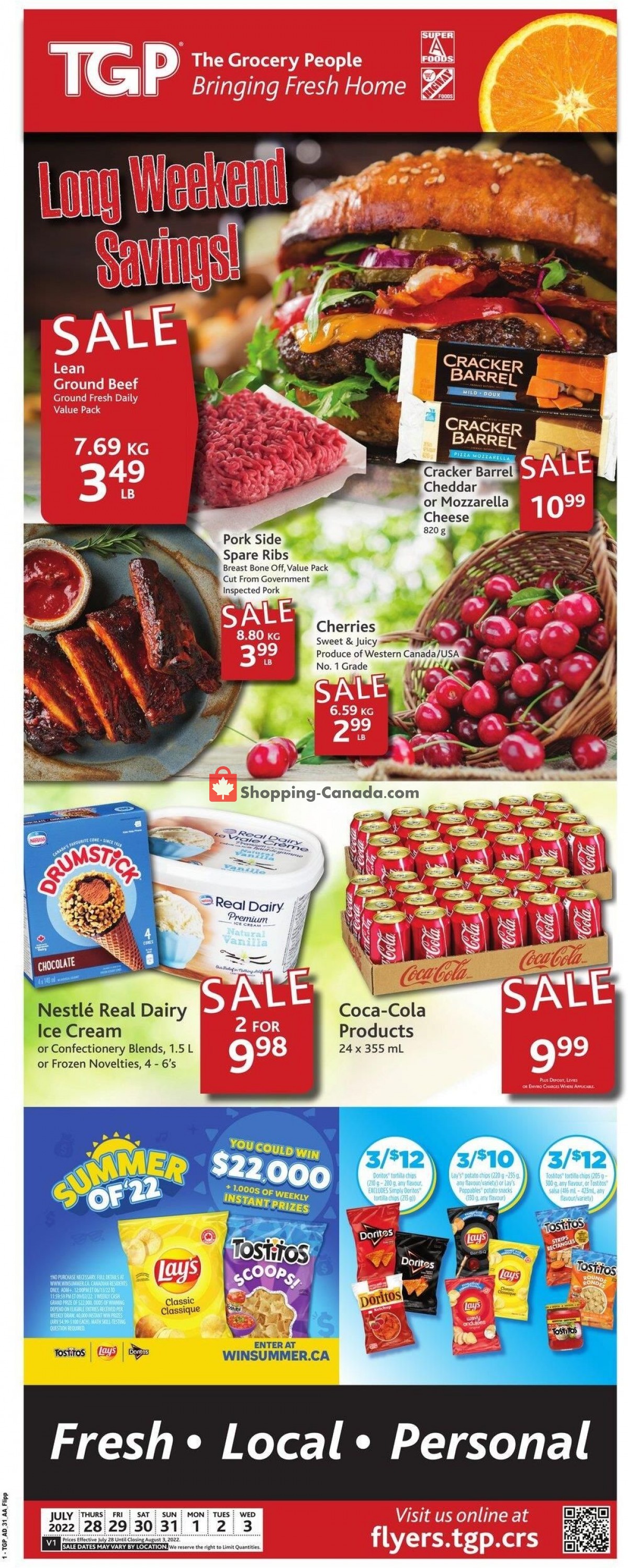 TGP Canada, flyer - (Long Weekend Savings): July 28 - August 3, 2022 ...