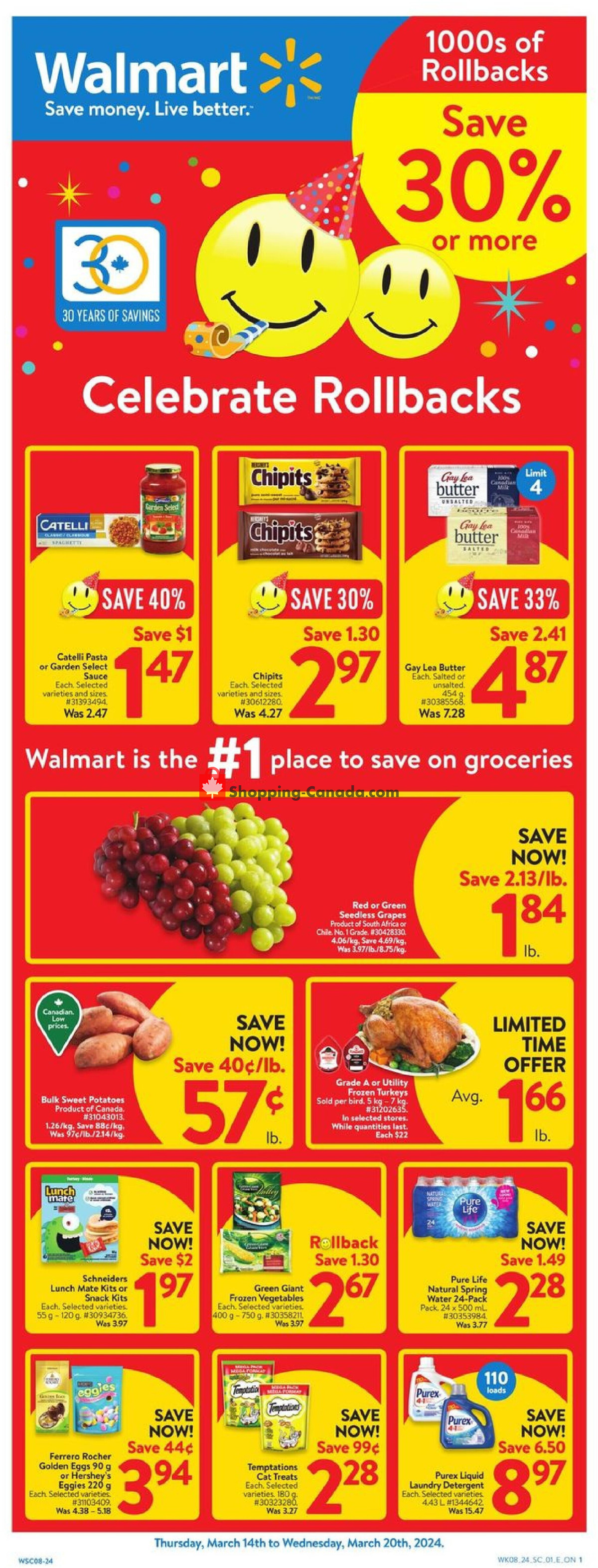 Walmart Canada, flyer - (Celebrate rollbacks - ON): March 14 - March 20 ...